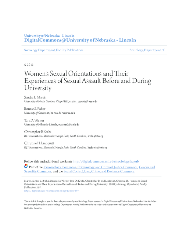 Pdf Women S Sexual Orientations And Their Experiences Of Sexual