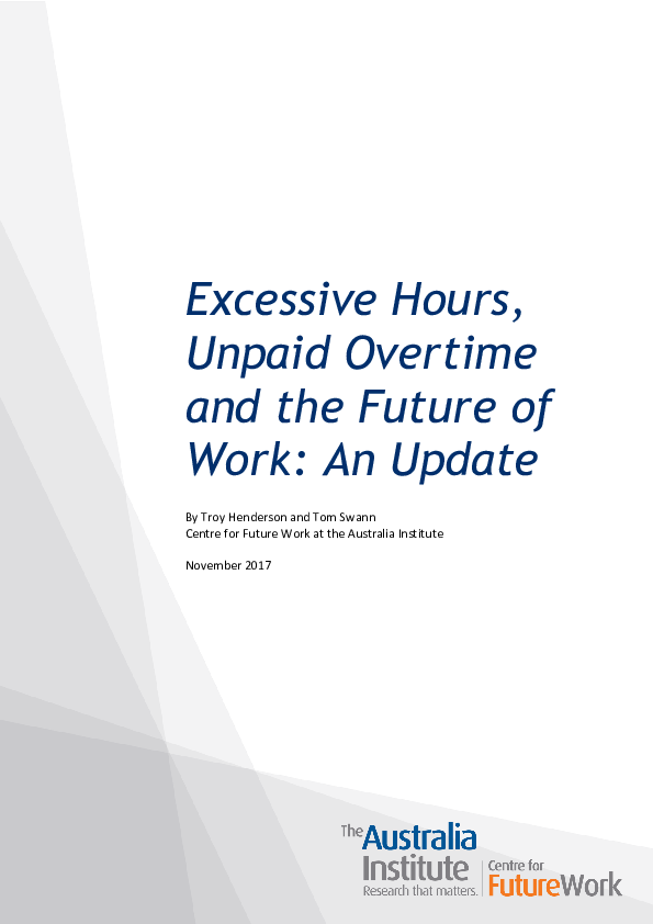 (PDF) Excessive Hours, Unpaid Overtime and the Future of Work: An Update