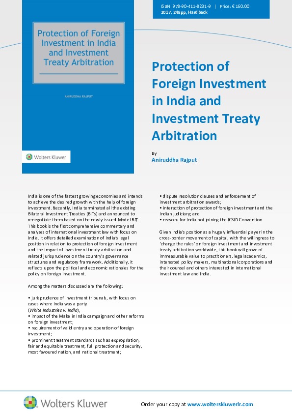 (PDF) Protection of Foreign Investment in India and Investment Treaty ...