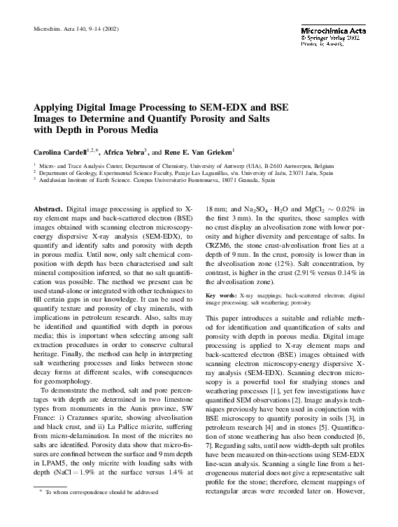 (PDF) Applying Digital Image Processing to SEM-EDX and BSE Images to ...