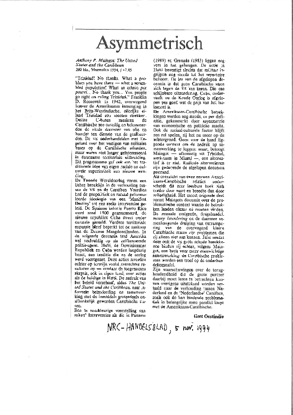 (PDF) Anthony P. Maingot, The United States and the Caribbean. London 1994.