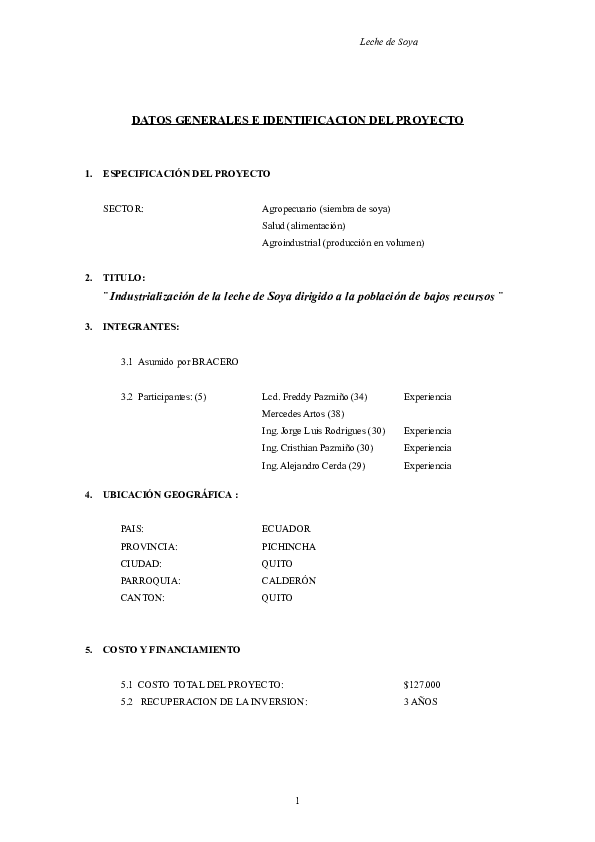 (DOC) DATOS GENERALES E IDENTIFICACION DEL PROYECTO