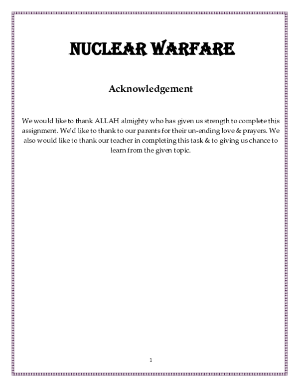 (DOC) Nuclear warfare