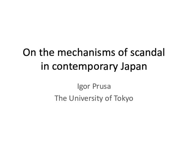 (PDF) “On the Mechanisms of Scandal in Contemporary Japan" | Igor Prusa ...