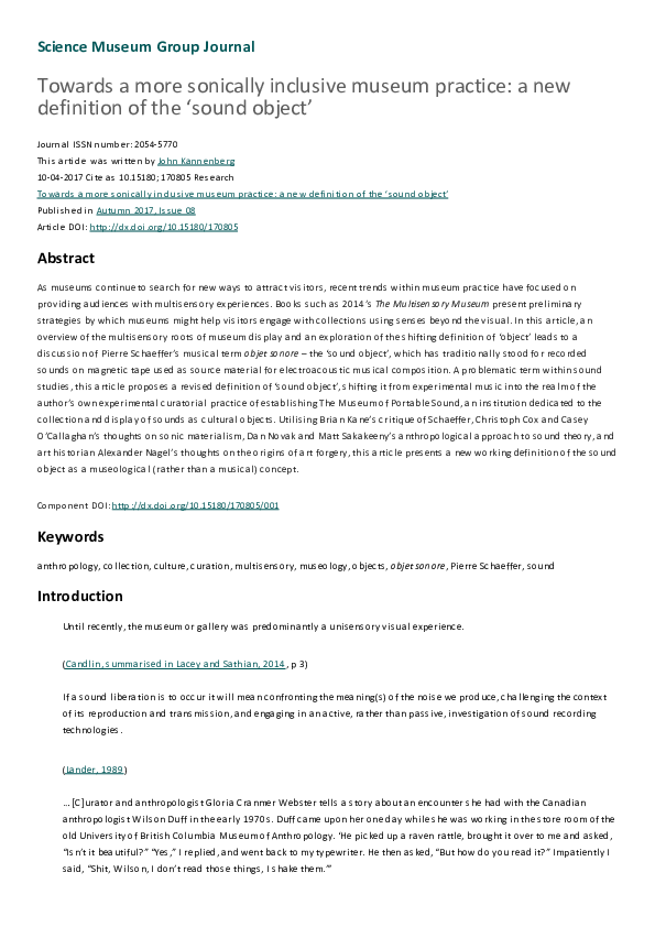 (PDF) Science Museum Group Journal