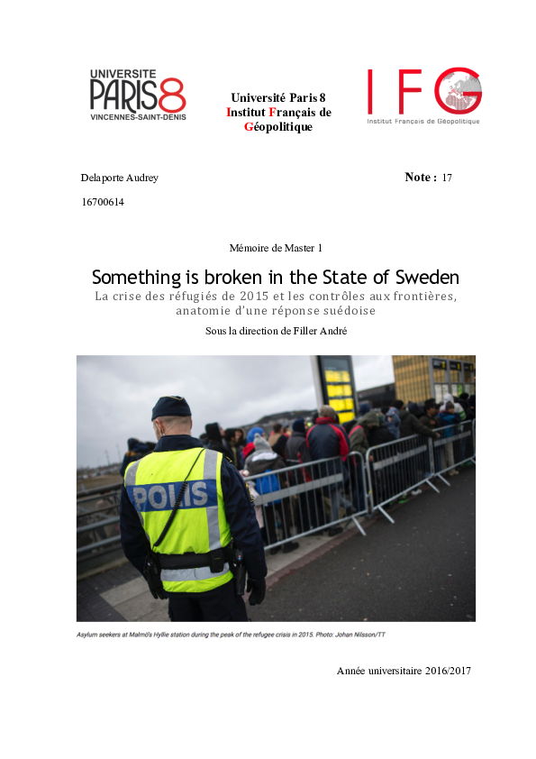 (PDF) Something is Broken in the State of Sweden : La crise des ...