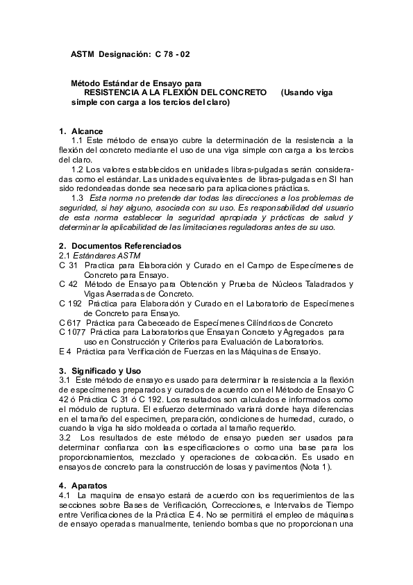 (DOC) ASTM Designación: C 78 -02 Método Estándar de Ensayo para ...