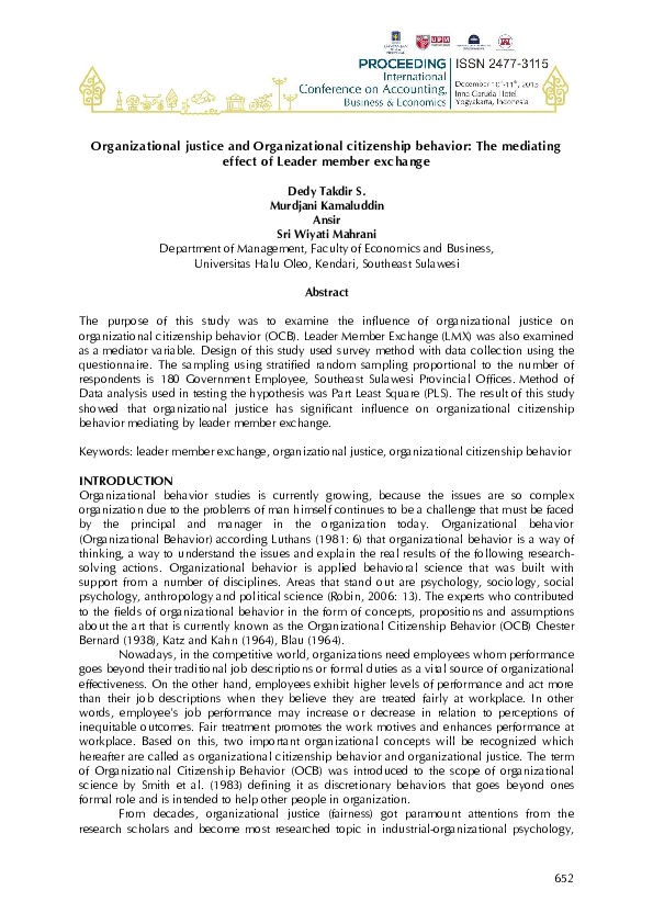 (PDF) Organizational Justice's Impact on OCB via LMX