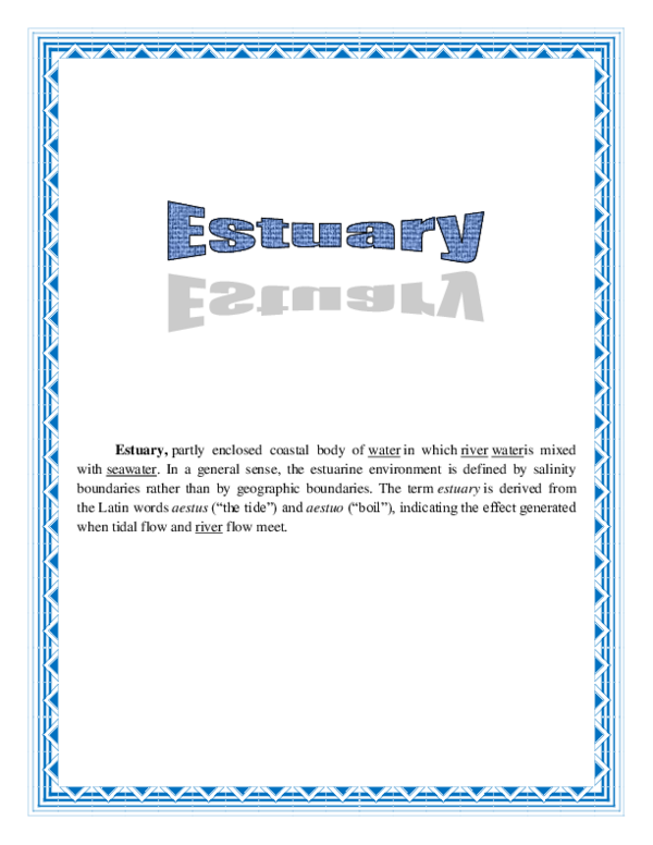 (DOC) Estuary | Agnes Elma Estrada - Academia.edu