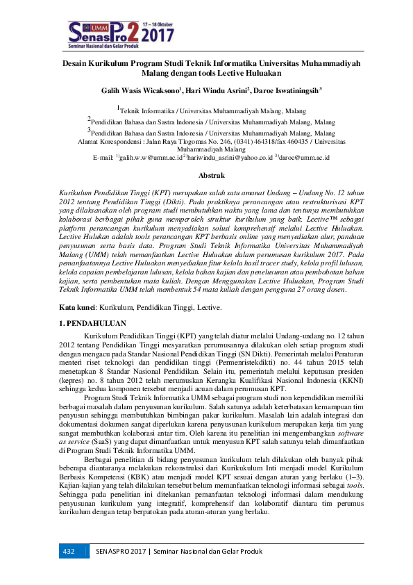 (PDF) Desain Kurikulum Program Studi Teknik Informatika Universitas ...