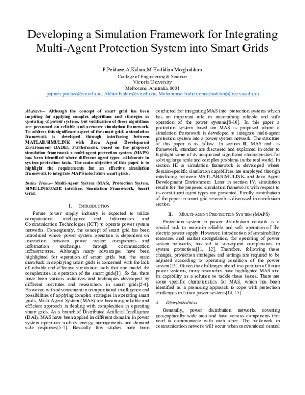 Pdf Simulation Framework For Multi Agent Smart Grids