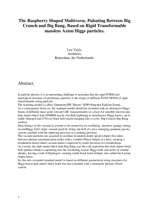 (PDF) The Raspberry Shaped Multiverse, Pulsating Between Big Crunch and ...