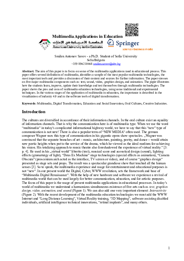 (DOC) Multimedia Applications in Education
