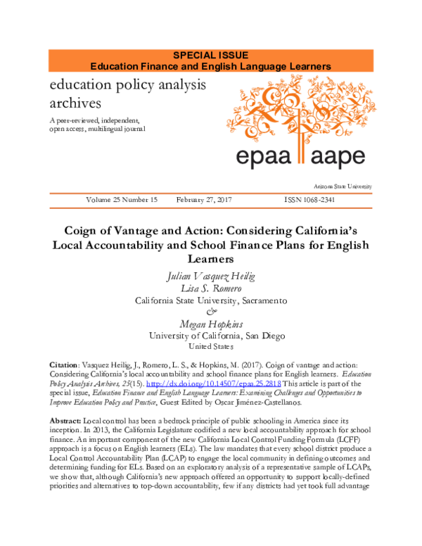 (PDF) Coign of Vantage and Action: Considering California' Local ...
