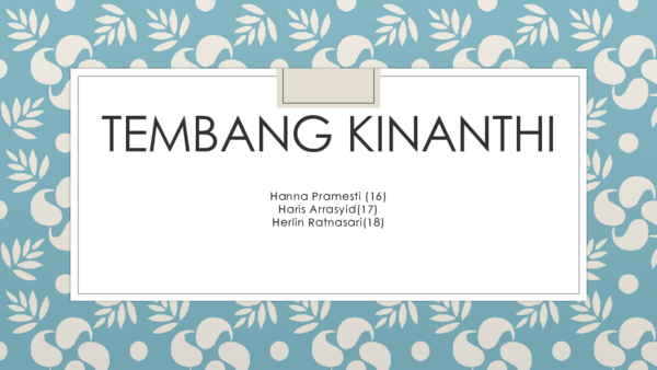 (PPT) Tembang kinanthi