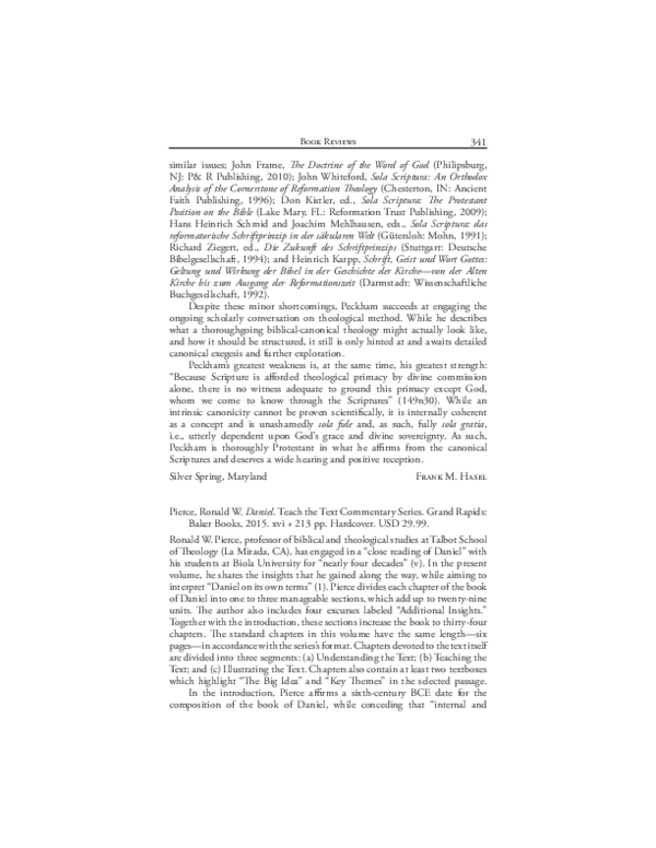 (PDF) Review of Daniel, by Ronald W. Pierce.