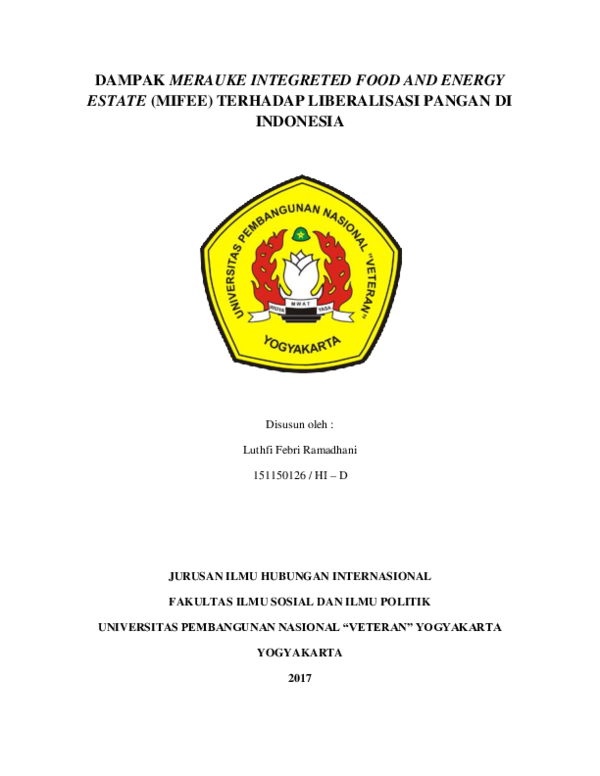 (DOC) DAMPAK MERAUKE INTEGRETED FOOD AND ENERGY ESTATE (MIFEE) TERHADAP ...