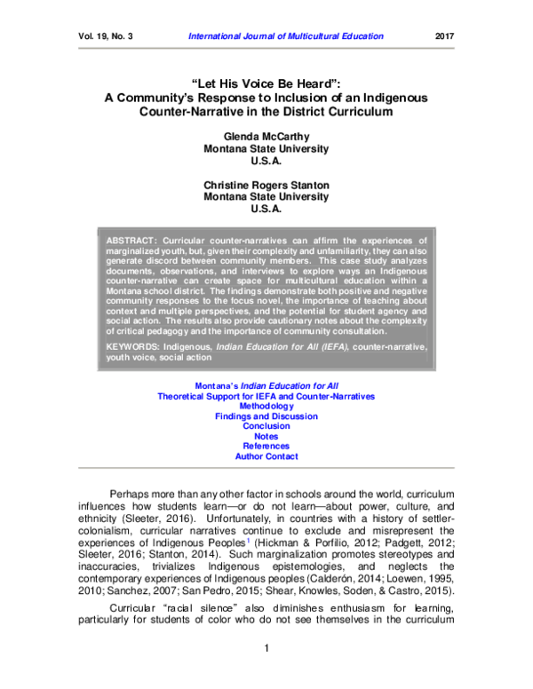 (PDF) " Let His Voice Be Heard " : A Community's Response to Inclusion ...