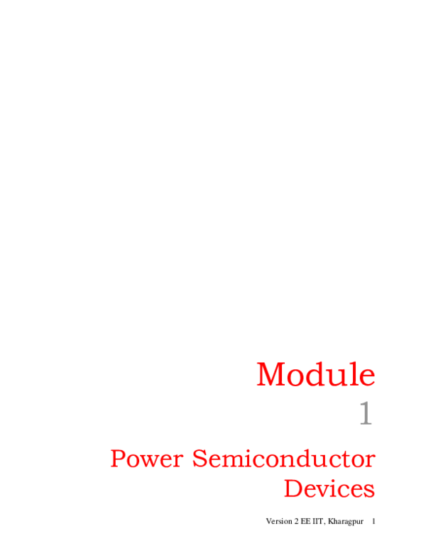 Pdf Module 1 Power Semiconductor Devices