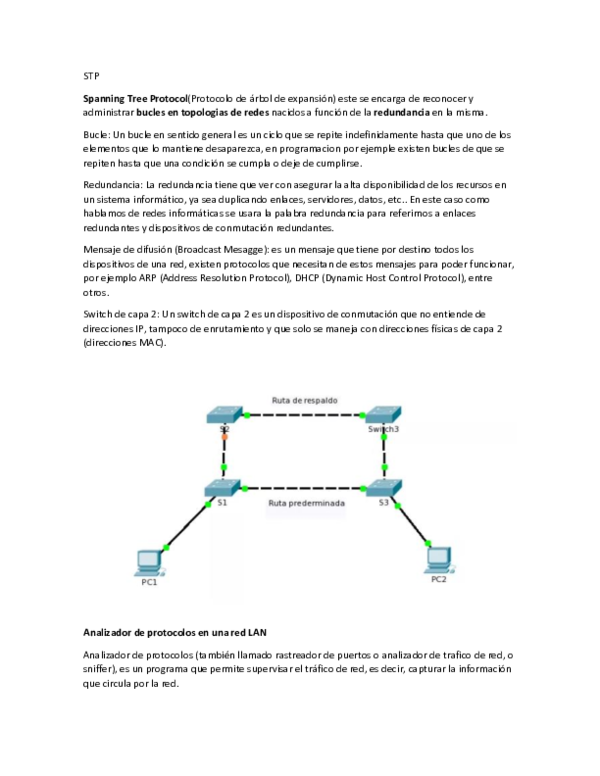 (PDF) STP Spanning Tree Protocol(Protocolo