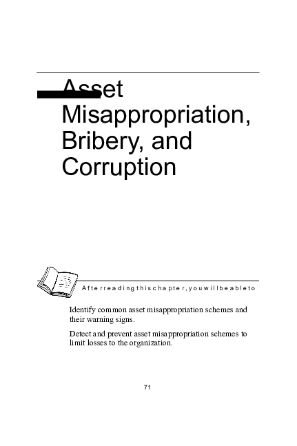 (DOC) Asset Misappropriation, Bribery, and Corruption