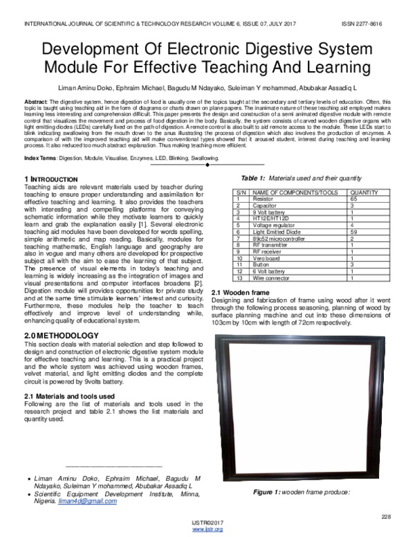 (PDF) Development Of Electronic Digestive System Module For Effective ...