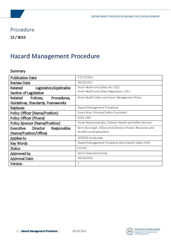 (DOC) Hazard Management Procedure