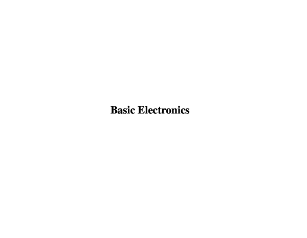 (PDF) Basic Electronics