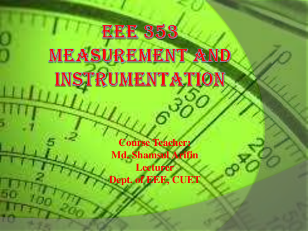 (PDF) EEE 353 Measurement and Instrumentation