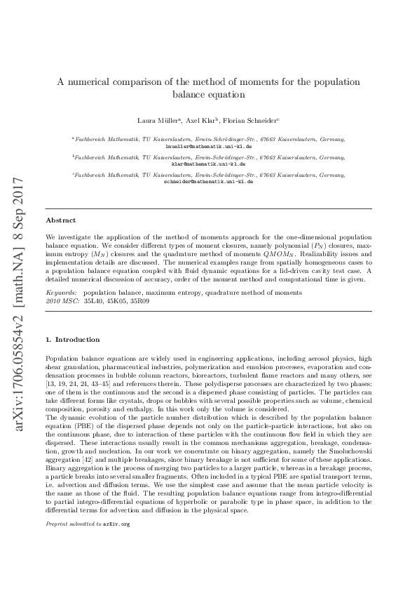 (PDF) A numerical comparison of the method of moments for the ...