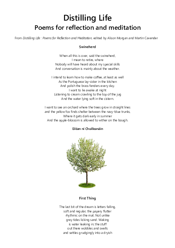 (PDF) Distilling Life - Poems for Reflection and Meditation