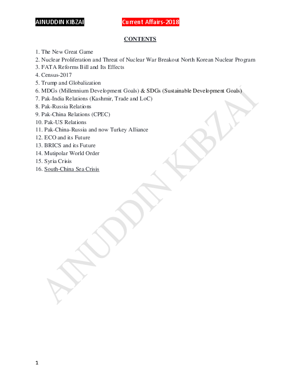 (PDF) AINUDDIN KIBZAI Current Affairs-2018 | Haider Shahzad Malik - Academia.edu