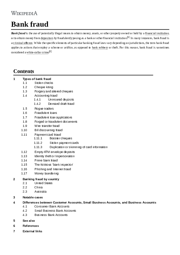 (PDF) Bank fraud