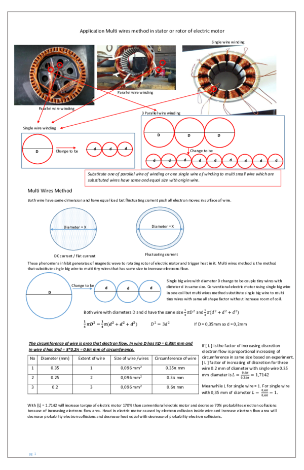 (PDF) Application Multi wires method in stator or rotor of electric ...