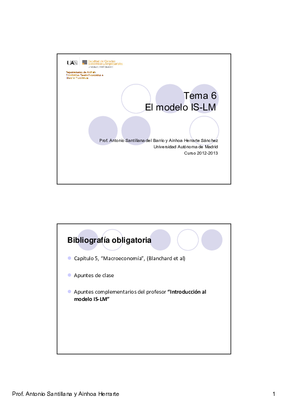 (PDF) Tema 6 El modelo IS-LM