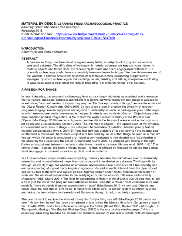 (PDF) Introduction to Material Evidence