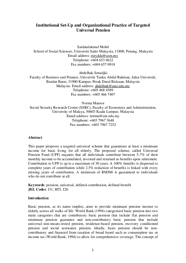 (PDF) Institutional Set-Up and Organizational Practice of Targeted ...