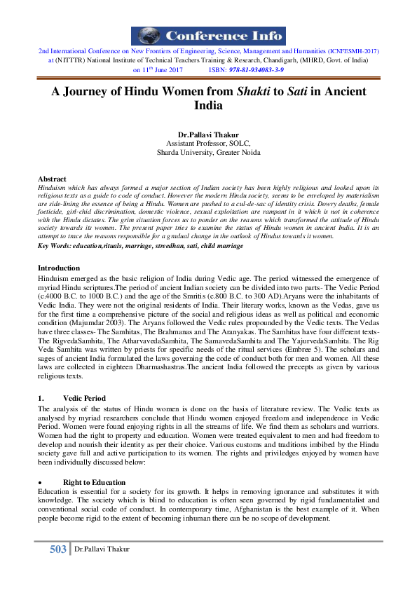 (DOC) 'Position of Women in Ancient India' | Prachi Verma - Academia.edu