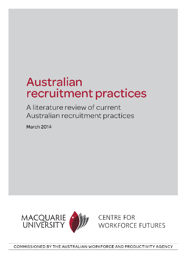 (PDF) Australian recruitment practices report-httpssmartworkplaces