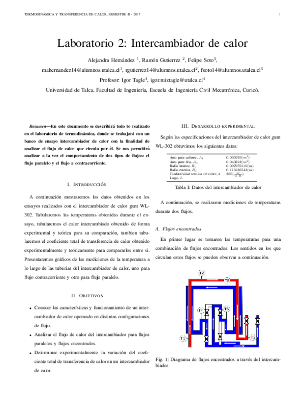 (PDF) Laboratorio 2: Intercambiador de calor