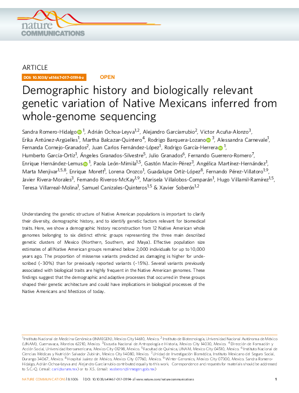 (PDF) Demographic history and biologically relevant genetic variation ...