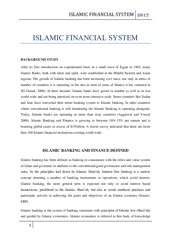 (DOC) ISLAMIC FINANCIAL SYSTEM 1