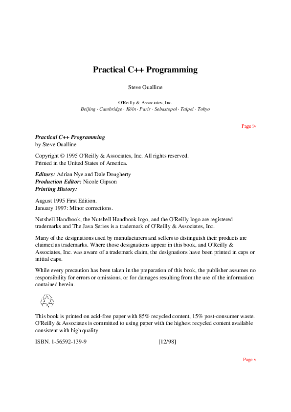 (PDF) Practical C++ Programming Practical C++ Programming | Cats Club ...