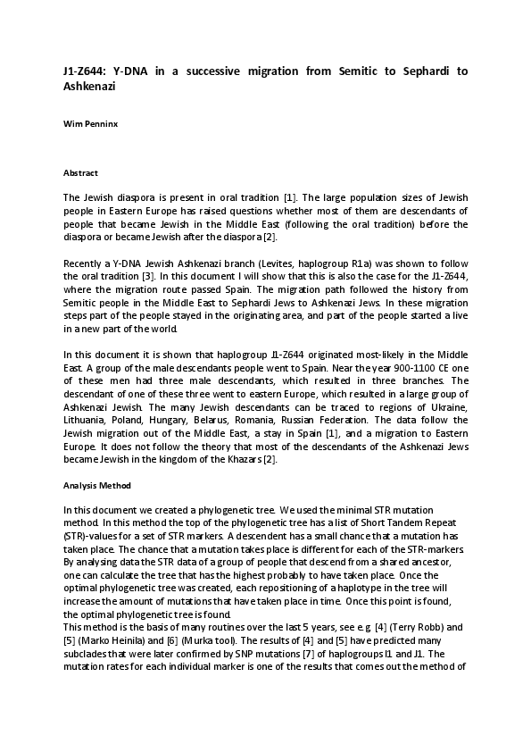 (PDF) J1-Z640: Y-DNA in a successive migration from Semitic to Iberia ...