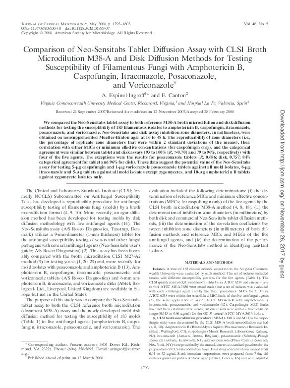 (PDF) Comparison of Neo-Sensitabs Tablet Diffusion Assay with CLSI ...