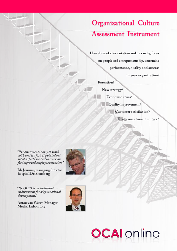 (PDF) Organizational Culture Assessment Instrument