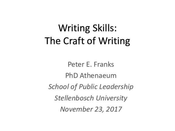 (PPT) Writing Skills The Craft of Writing