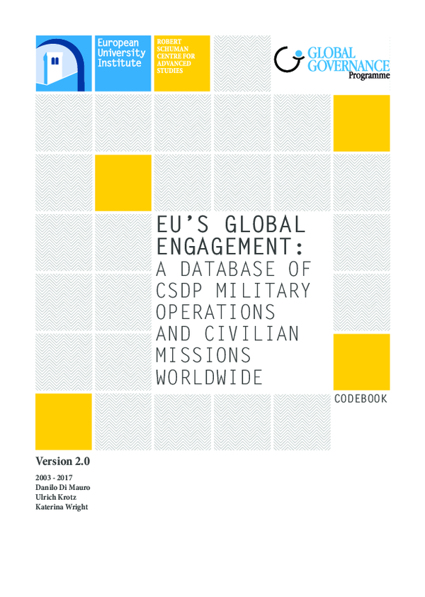 (PDF) EU'S GLOBAL ENGAGEMENT: A DATABASE OF CSDP MILITARY OPERATIONS ...