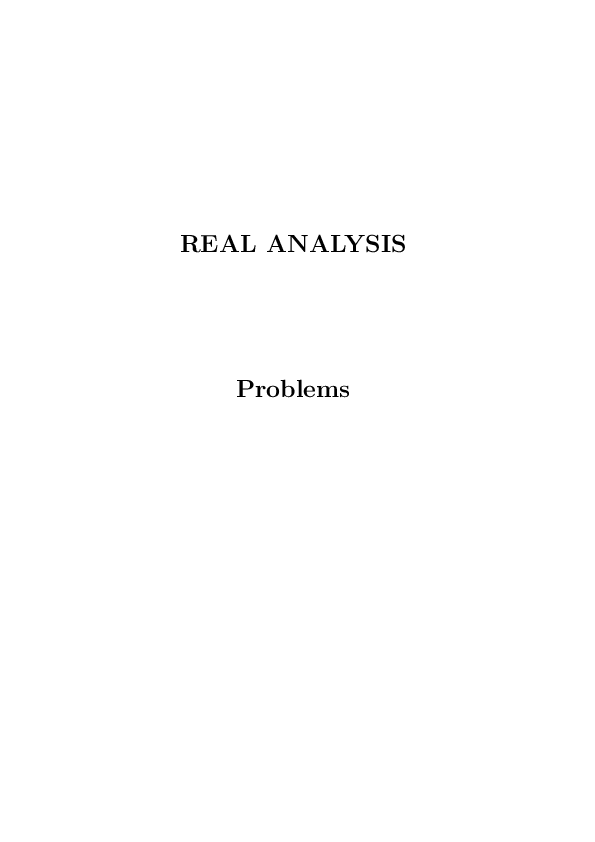 (PDF) REAL ANALYSIS Problems