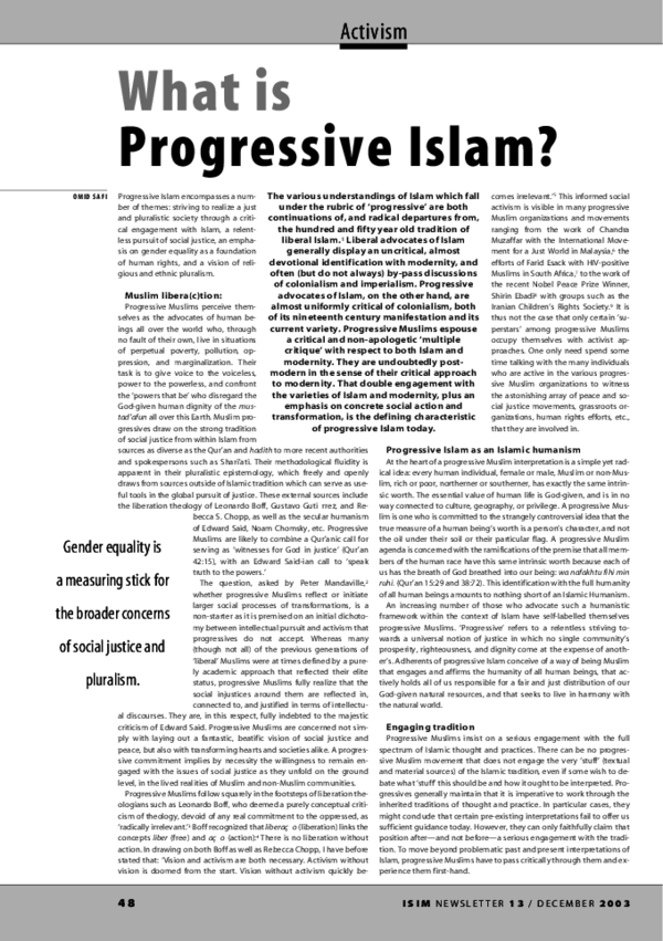 (PDF) What is Progressive Islam?